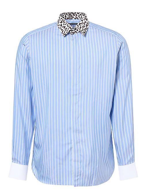 TOM FORD printed collar striped silk shirt 15